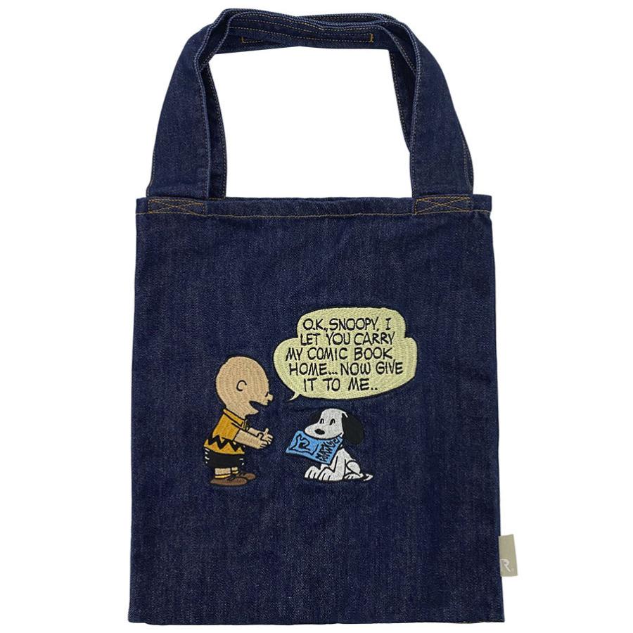 2022新作 スヌーピーバッグ ROOTOTE IP.チューブ.デニム.ピーナッツ スヌーピーコラボ スヌーピートートバッグ ルートート Tube PEANUTS-7R 8265 コミック ...