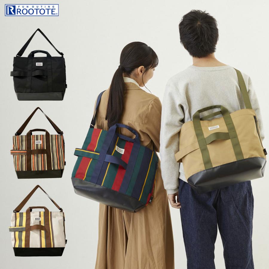 ROOTOTE 2022新作 トートバッグ SN.グランデ.2way.シェア-A レディーストート トート ルートート GRANDE 2WAY Share-A 1368 オレンジストライプ ...