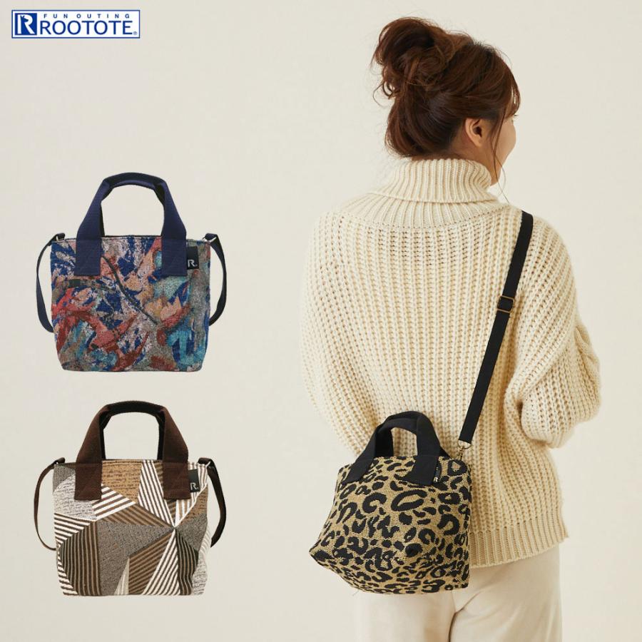 ROOTOTE 2022新作 ショルダーバッグ LT.ベビールー.パターンファブリック-H ショルダートート ルートート babyroo 1391 レオパード ブラック : BACK - 通販 ...