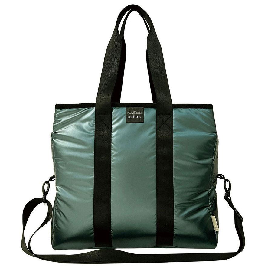 ROOTOTE 2022新作 ジムバッグ SN.グランデ.ボックス.バランスト フィットネスバッグ ルートート GRANDE ボックス バランスト-A 1422 シャイニーグリーン ...