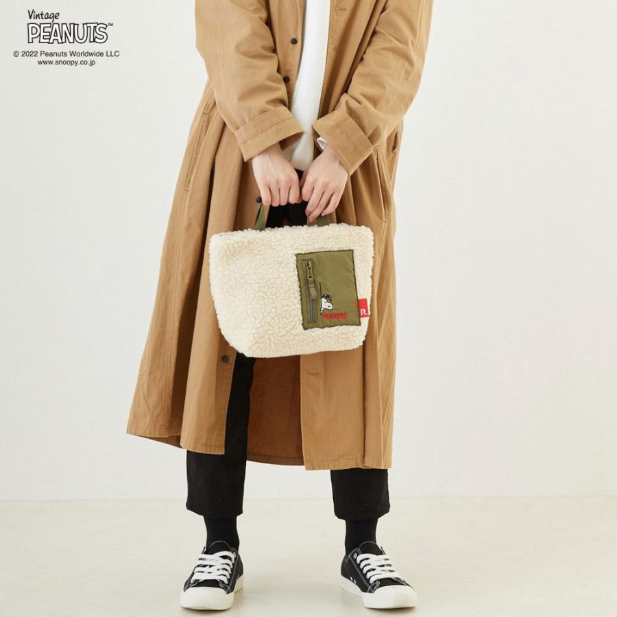 ROOTOTE 2022新作 スヌーピーバッグ IP.デリ.ボア.ピーナッツ-7V スヌーピーコラボ スヌーピートートバッグ ルートート DELI PEANUTS 8273 カーキ ...