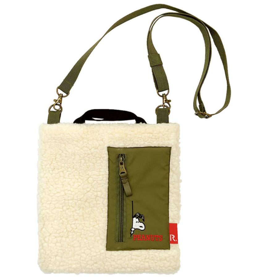 ROOTOTE 2022新作 スヌーピーバッグ IP.サコッシュ.ボア.ピーナッツ-7V スヌーピートートバッグ ルートート Sacoche PEANUTS 8274 アイボリー : BACK ...
