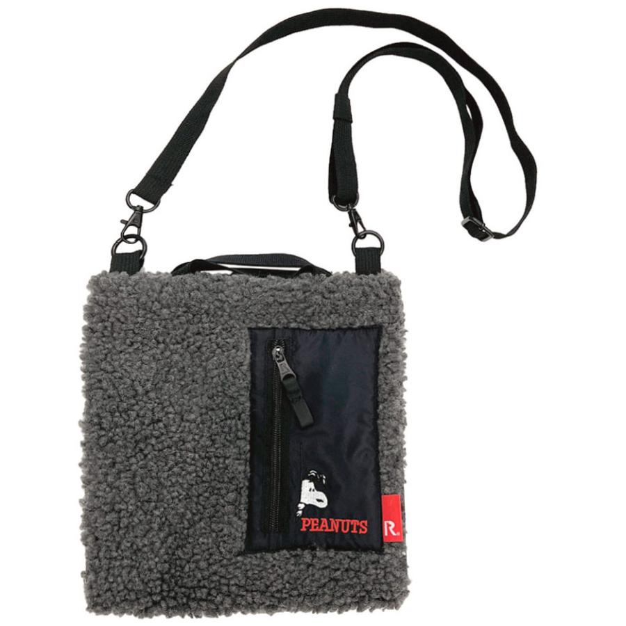 ROOTOTE 2022新作 スヌーピーバッグ IP.サコッシュ.ボア.ピーナッツ-7V スヌーピートートバッグ ルートート Sacoche PEANUTS 8274 グレー : BACK ...
