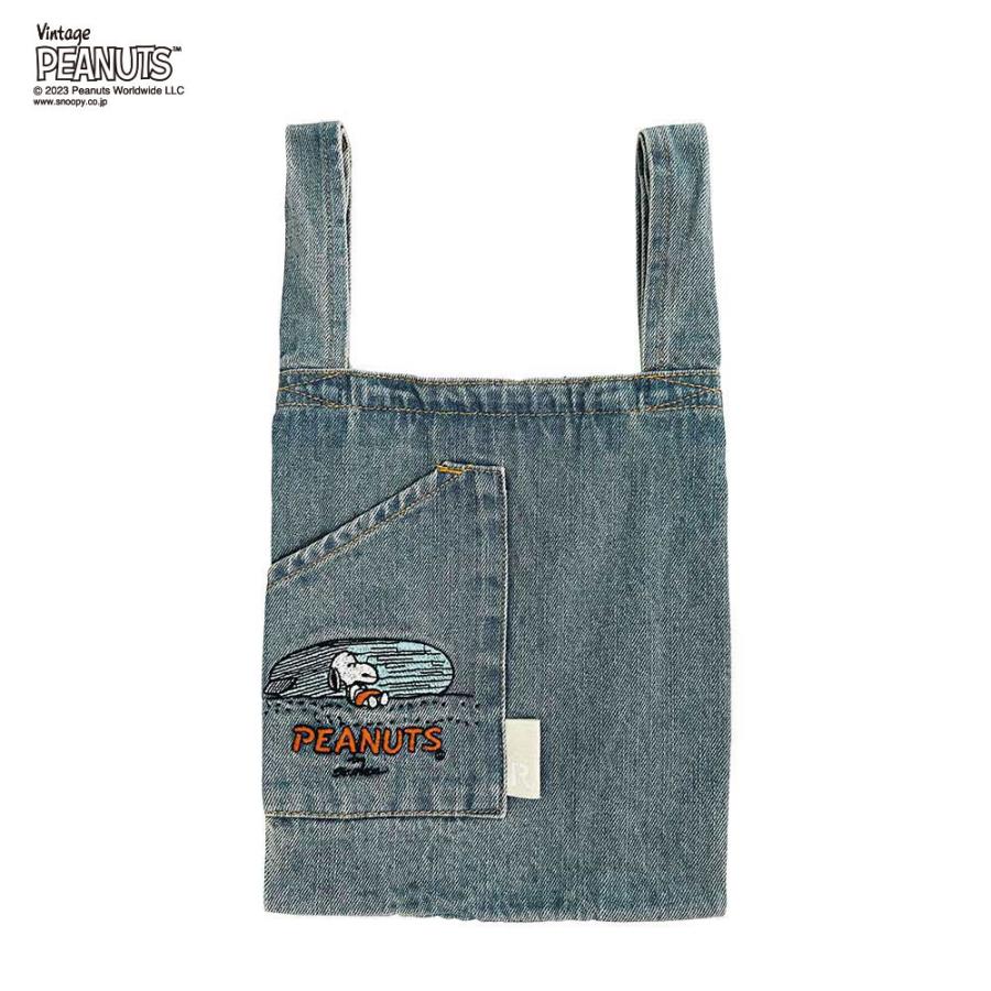 ROOTOTE 2023新作 スヌーピーバッグ 正規品 ルートート IP.ルーショッパーミニ.デニム.ピーナッツ-8I 8315 スヌーピーコラボ スヌーピートートバッグ サーフ : BACK ...