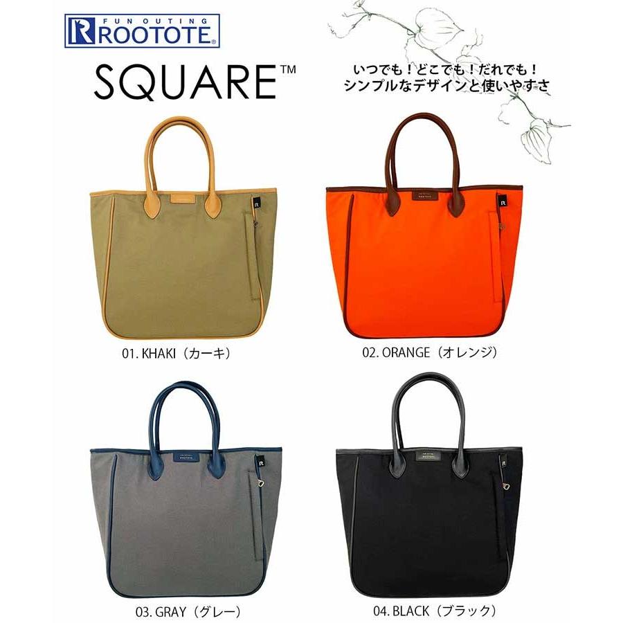 ROOTOTE（ルートート） 2023新作 トートバッグ 正規品 SN.スクエア.スプルース-A レディーストート トート SQUARE spruce-A 1215 カーキ : BACK ...