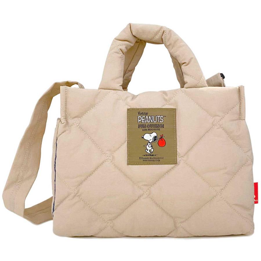 ROOTOTE 2023新作 スヌーピーバッグ 正規品 ルートート IP.デリ.キルト.ピーナッツ スヌーピーグッズ トートバッグ DELI PEANUTS-8S 8340 ベージュ ...