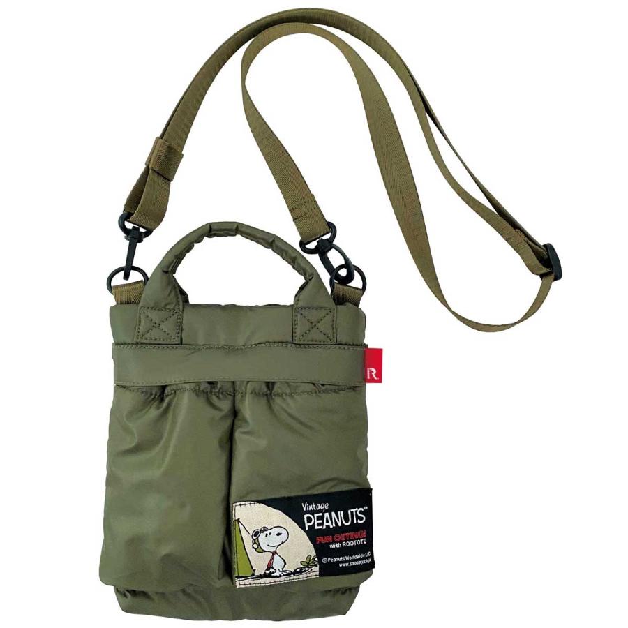 ROOTOTE 2023新作 スヌーピーバッグ 正規品 ルートート IP.ベビールー.チュール.パフ.ピーナッツ トートバッグ babyroo PEANUTS-8Q 8337 カーキ ...