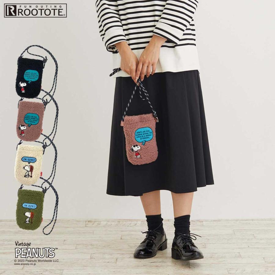 ROOTOTE 2023新作 ショルダーバッグ 正規品 ルートート IP.ベビールー.ボア.ピーナッツ-8T ショルダートート babyroo PEANUTS-8T 8346 ブラック ...