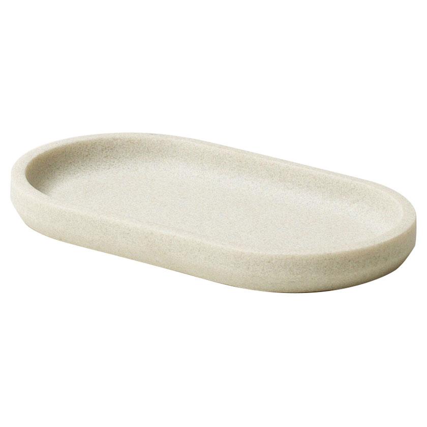 文具トレイ 正規品 ideaco イデアコ ステーショナリー トレイ ストーンサンドカラー 石調 ペントレイ デスクトレー Stationery tray ストーンサンドホワイト : BACK ...