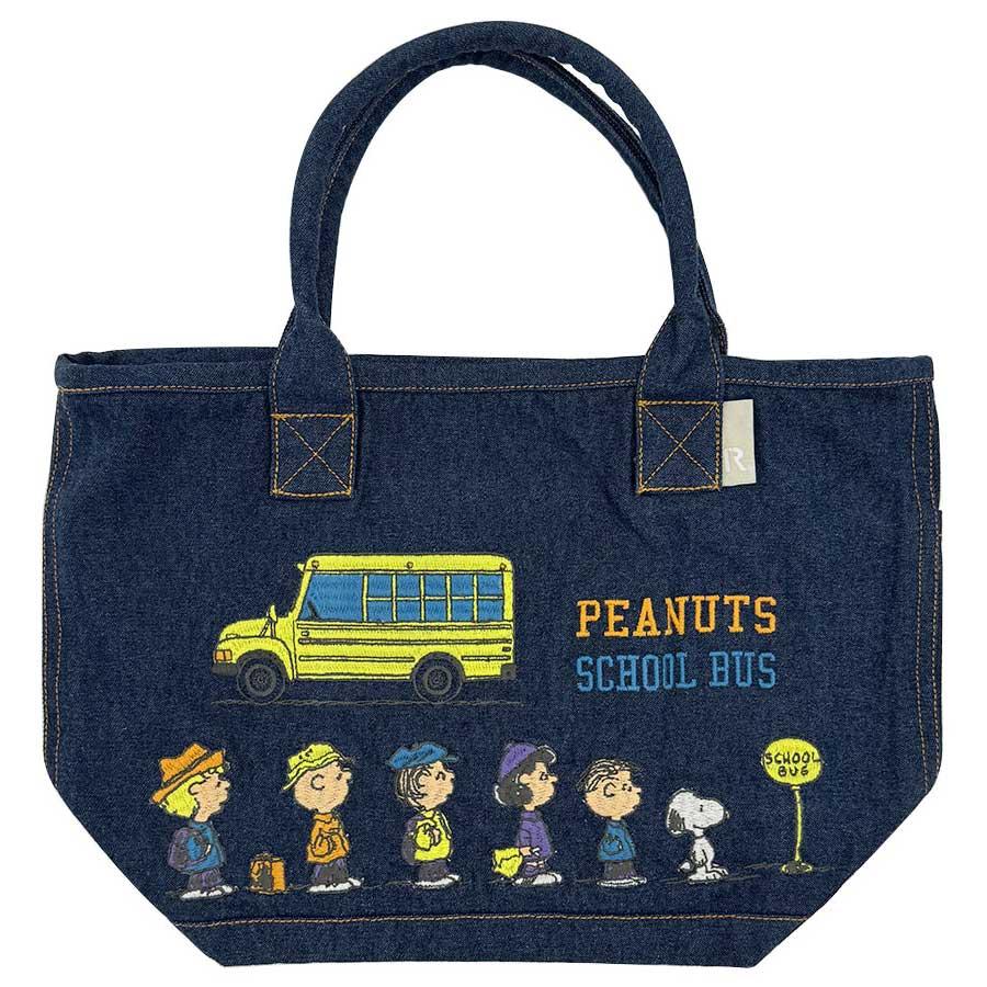 ROOTOTE スヌーピーバッグ 正規品 ルートート IP.デリ.デニム.ピーナッツ-9N スヌーピーグッズ トートバッグ DELI Denim PEANUTS 8385 スクールバス ...