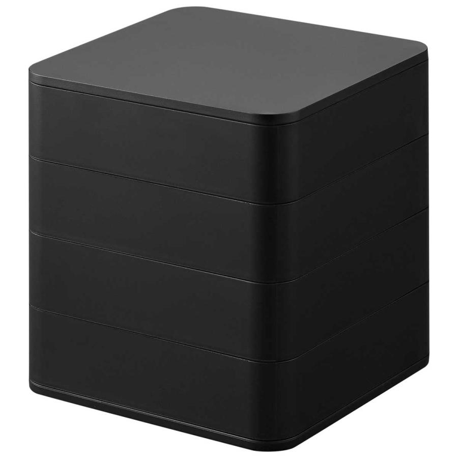 tower アクセサリー収納 山崎実業 正規品 タワー アクセサリートレー 4段 スクエア ジュエリー収納 ブラック : BACK - 通販 - Yahoo!ショッピング