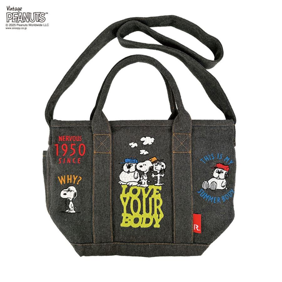 ROOTOTE 2025新作 スヌーピーバッグ 正規品 ルートート IP.デリ.シシュウ.ピーナッツ-0M スヌーピーグッズ トートバッグ ...