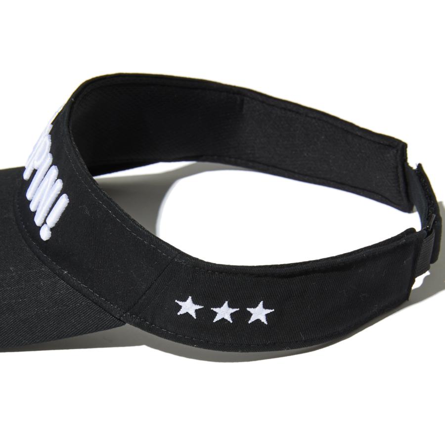 BACK SPIN! ORIGINAL LOGO SUN VISOR サンバイザー バックスピン 黒 シンプル 刺繍 星 オシャレ ゴルフ ...