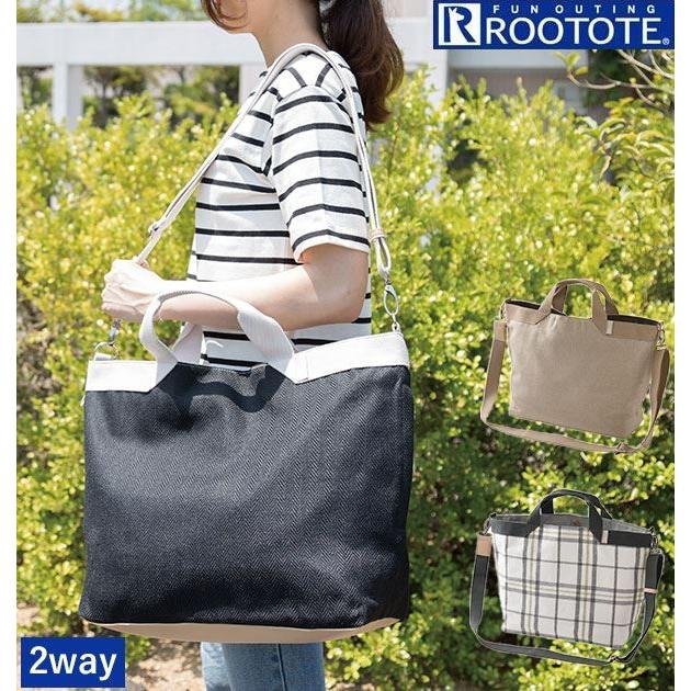 Rootote ルートート トートバッグ 通販 サイドポケット MEDIUM ミディアム 2WAY ショルダー シンプル 軽い 軽量 レディース : BACKYARD FAMILY バッグ ...