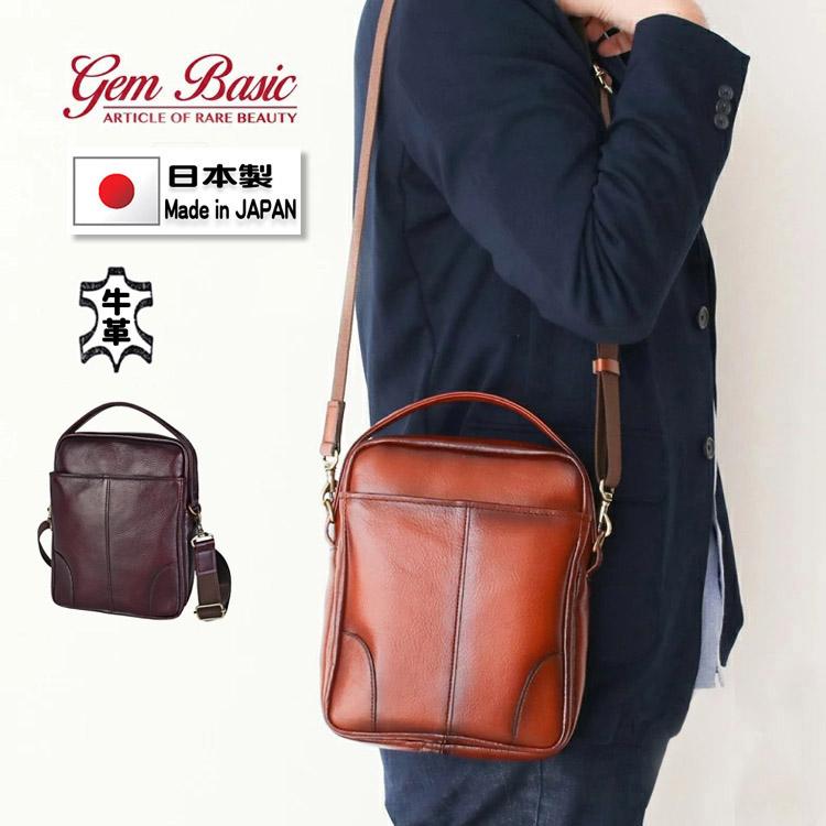 Gem Basic ショルダーバッグ 牛革 レザー 手付き 肩掛け 国産 豊岡製 アンティーク調 小さめ 縦型 ブランド GEM BASIC 1505 本革 お出掛け 冠婚葬祭 結婚式 旅行 ...
