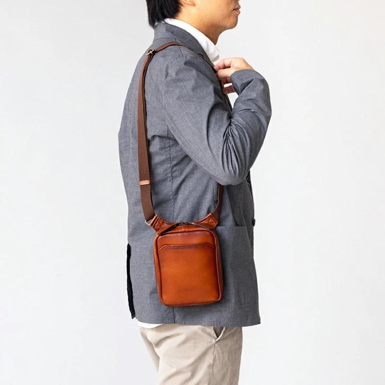 Gem Basic ショルダーバッグ ミニショルダー 牛革 レザー 肩掛け 豊岡製 アンティーク調 小さめ ブランド GEM BASIC 1513 本革 ブラウン お出掛け 冠婚葬祭 旅行 ...