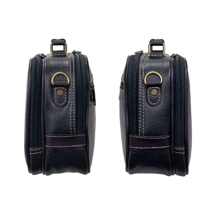 CRADLE RIVER ショルダーバッグ メンズ 小さめ 2way 2層 大開き 持ち手 16469 ワンショルダー 斜め掛け 横型 冠婚葬祭 結婚式 お散歩 お出掛け 通院 黒 鞄倶楽部 ...