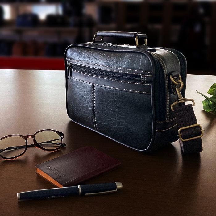 CRADLE RIVER ショルダーバッグ メンズ 小さめ 2way 2層 大開き 持ち手 16469 ワンショルダー 斜め掛け 横型 冠婚葬祭 結婚式 お散歩 お出掛け 通院 黒 鞄倶楽部 ...