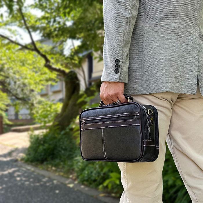 CRADLE RIVER ショルダーバッグ メンズ 小さめ 2way 2層 大開き 持ち手 16469 ワンショルダー 斜め掛け 横型 冠婚葬祭 結婚式 お散歩 お出掛け 通院 黒 鞄倶楽部 ...
