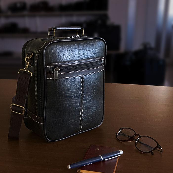 CRADLE RIVER ショルダーバッグ メンズ 小さめ 2way 2層 大開き 持ち手 16470 ワンショルダー 斜め掛け 縦型 冠婚葬祭 結婚式 お散歩 お出掛け 通院 黒 鞄倶楽部 ...