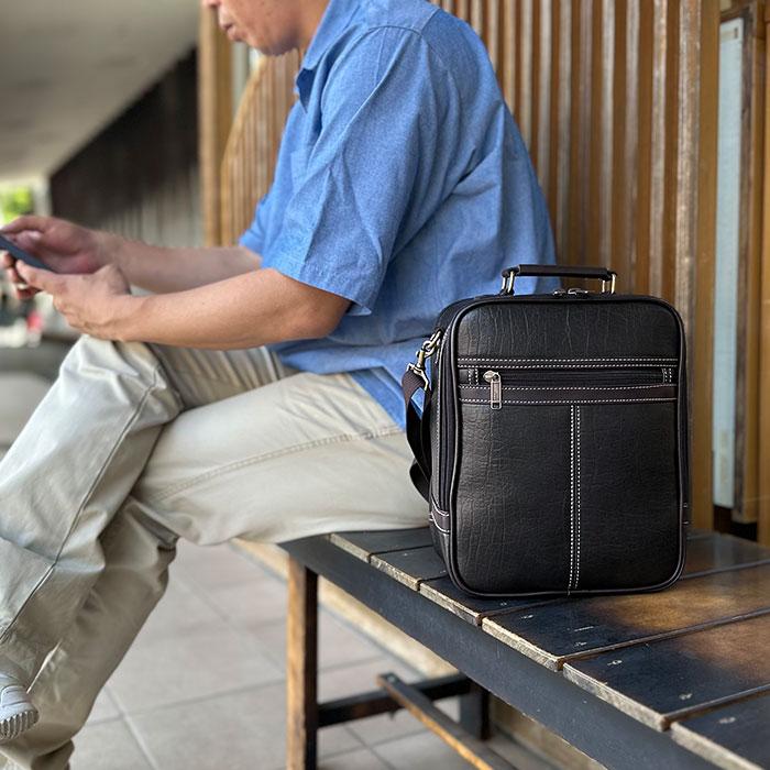 CRADLE RIVER ショルダーバッグ メンズ 小さめ 2way 2層 大開き 持ち手 16470 ワンショルダー 斜め掛け 縦型 冠婚葬祭 結婚式 お散歩 お出掛け 通院 黒 鞄倶楽部 ...