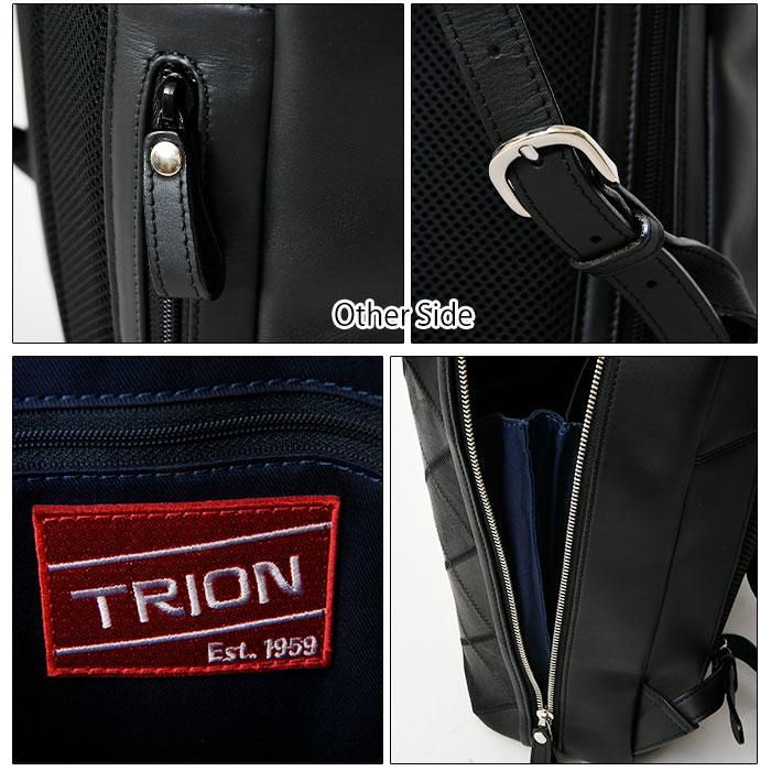 TRION（鞄、財布） メンズ デイパック リュック パネルレザー 縦型 A4サイズ対応 パッチワーク ダブルファスナー開閉 シルバー金具 トライオン TRION DPC278 : バッグの ...