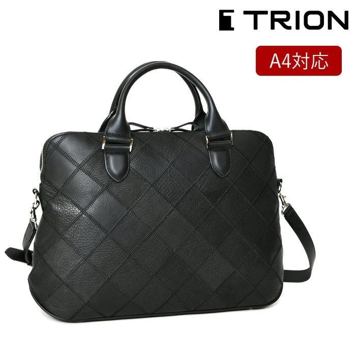 TRION（鞄、財布） ブリーフケース 2way ショルダーバッグ パネルレザー 横型 A4サイズ対応 パッチワーク ダブルファスナー開閉 シルバー金具 トライオン TRION DPC273 ...