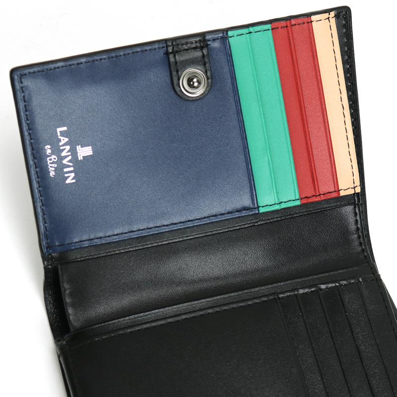 LANVIN en Bleu ランバンオンブルー スタンパ ミドルウォレット セミ長財布 二つ折り財布 小銭入れあり 522604 札入れ ...