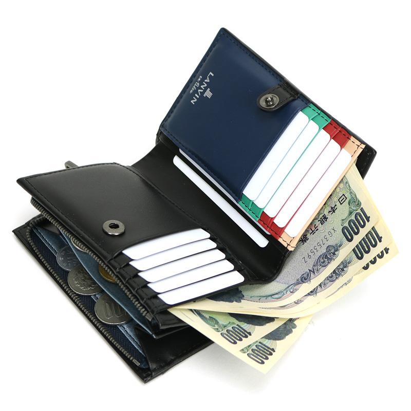 LANVIN en Bleu ランバンオンブルー スタンパ ミドルウォレット セミ長財布 二つ折り財布 小銭入れあり 522604 札入れ ...