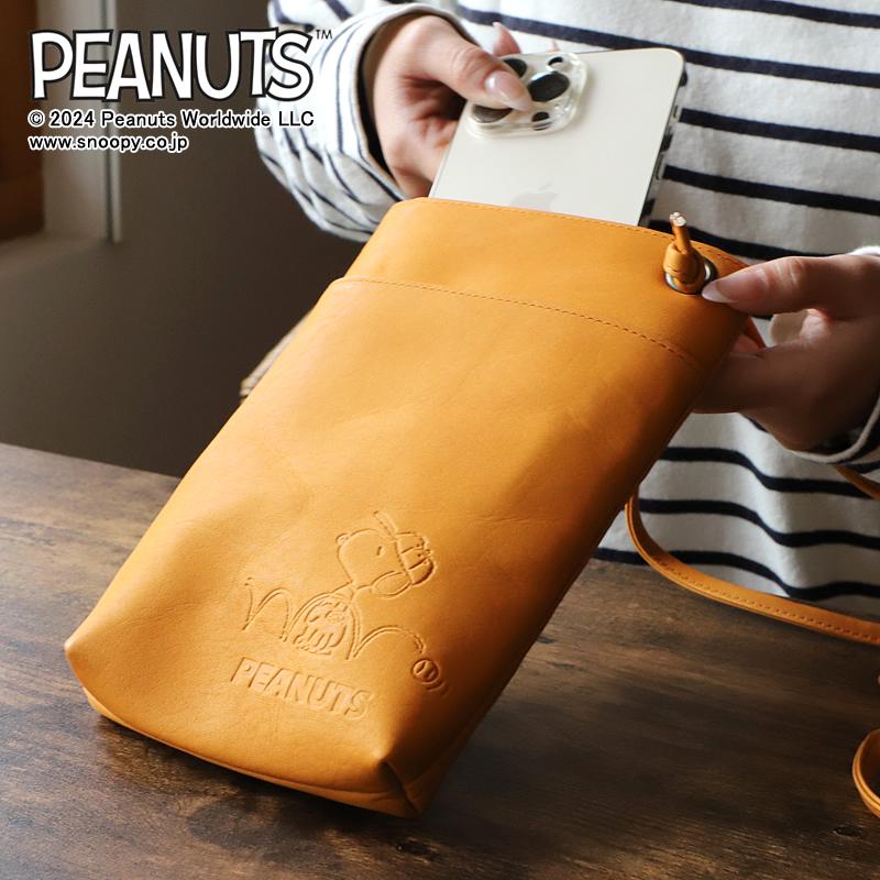 SNOOPY スヌーピー GLOVE グローブ ミニショルダーバッグ ショルダーポーチ 牛革 本革 レザー 73019 PEANUTS ...