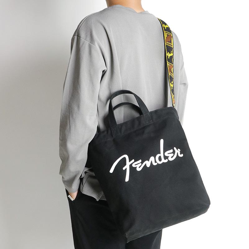 Fender（フェンダー） ショルダーバッグ ショルダートート 2WAY トートバッグ 斜め掛けバッグ 950-6000 A4 軽量 コットン モノグラムストラップ メンズ レディース ...