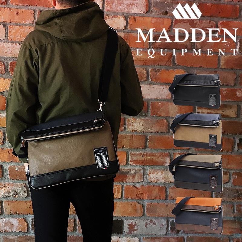 MADDEN EQUIPMENT メデンイクイップメント ショルダーバッグ 斜め掛けバッグ クラッチバッグ 2WAY 6.5L TMPI-06 軽量 合皮 合成皮革 メデン メンズ レディース ...