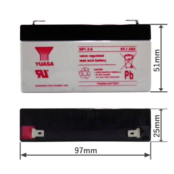 台湾 YUASA ユアサ NP1.2-6 新品 小形制御弁式鉛蓄電池 シールドバッテリー UPS 互換 PC612 UB613 NP1.2-6 ...