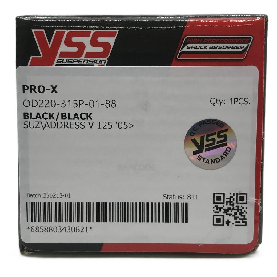 YSS リアサスペンション 315mm ブラック/ブラック アドレスV125【OD220-315P-01-88】 : バイクパーツメンテナンス博士 - 通販 - Yahoo!ショッピング