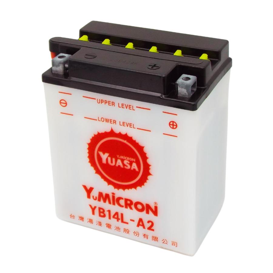 TAIWAN YUASA 台湾ユアサ YB14L-A2 開放型 バイクバッテリー【互換 FB14L-A2】 専用液付 : バイクパーツメンテナンス博士 - 通販 - Yahoo!ショッピング