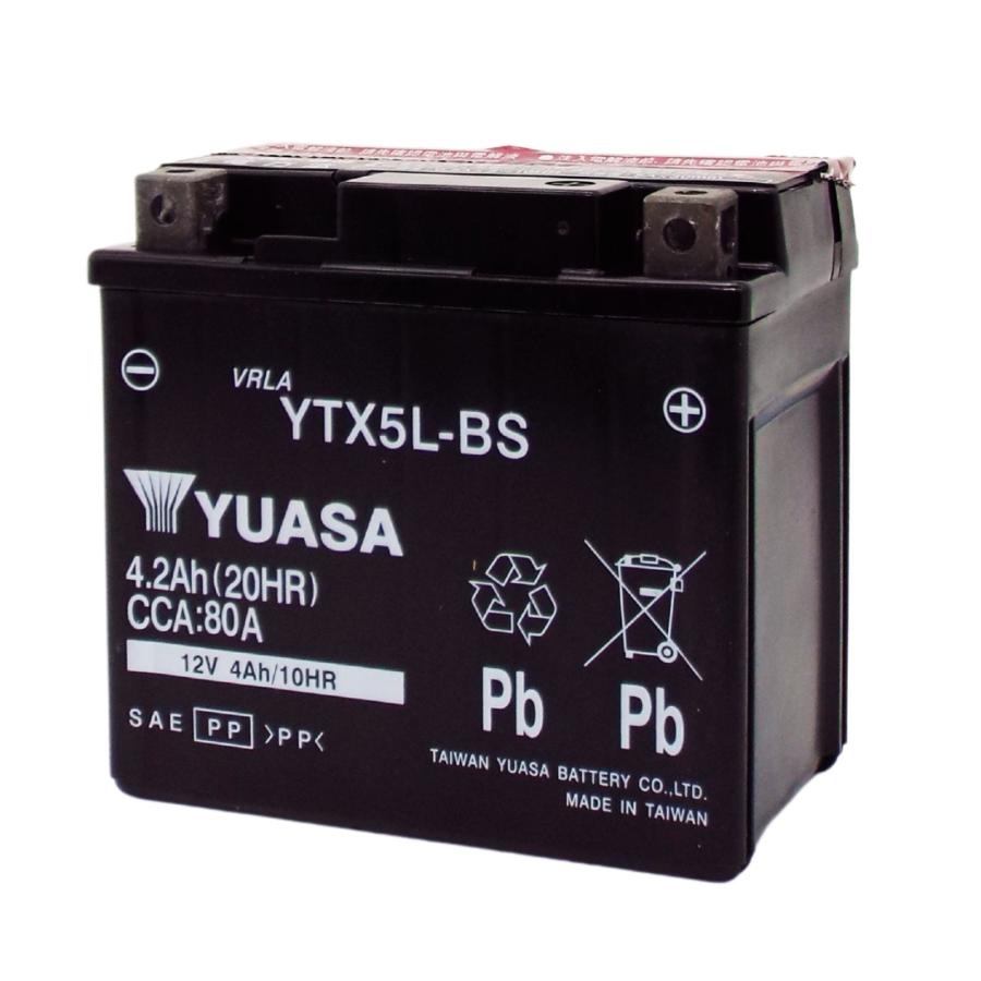 台湾ユアサ YUASA YTX5L-BS バイクバッテリー 充電済【互換 DTX5L-BS FTX5L-BS GTX5L-BS】 : バイクバッテリーバイクパーツ博士 - 通販 - Yahoo ...
