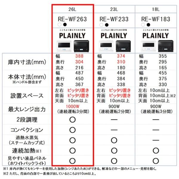 PLAINLY シャープ SHARP 過熱水蒸気オーブンレンジ ブラック系 RE-WF263-B 26L : World Free Store - 通販 - Yahoo!ショッピング