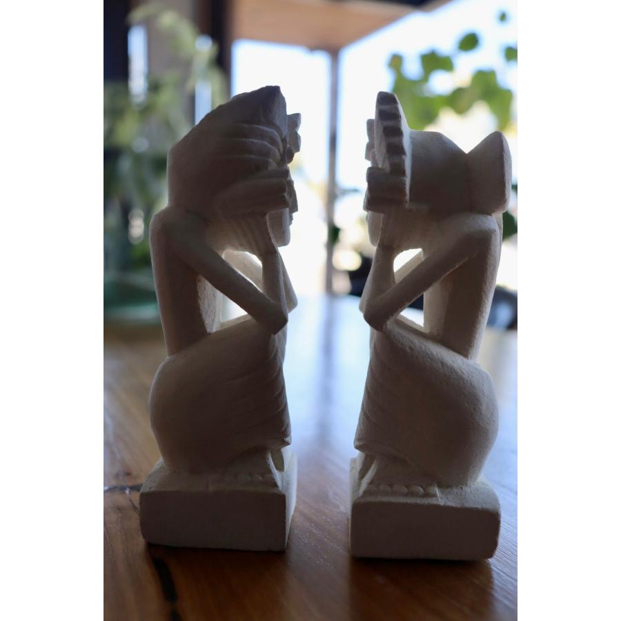 バリニーズカップル 2体セット H15cm ディスプレイ アジアン雑貨 バリ雑貨 バリ バリニーズ人形 ストーン ペア オブジェ カップル 石彫り : Bali Stage samasama ...