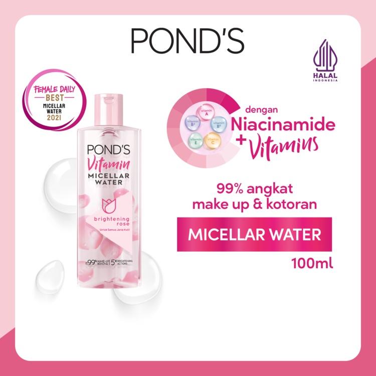 Pond's ポンズ Vitamin Micellar Water ビタミン ミセラーウォーター 100ml Brightening Rose ブライトニング ローズ 海外直送品 ...