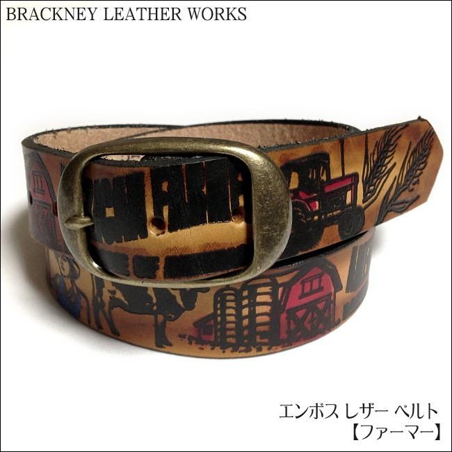 メンズセレクト エンボス レザー ベルト（ ファーマー ） -BRACKNEY LEATHER WORKS ブラックニーレザーワークス -G ...