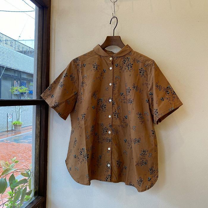 イナ シャツ ina コットンタイプライターフラワープリントシャツ ブラウン 262150 : bamboo - 通販 - Yahoo!ショッピング