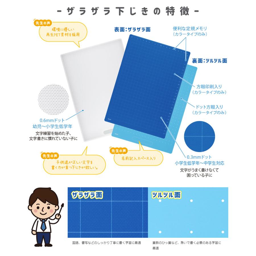 レイメイ藤井 先生おすすめ 魔法のザラザラ下じき B5（0.3mmドット） U783 A ブルー 小学生低学年〜中学生向け 授業ノート・漢字練習帳用 : バンブーショップ - 通販 ...