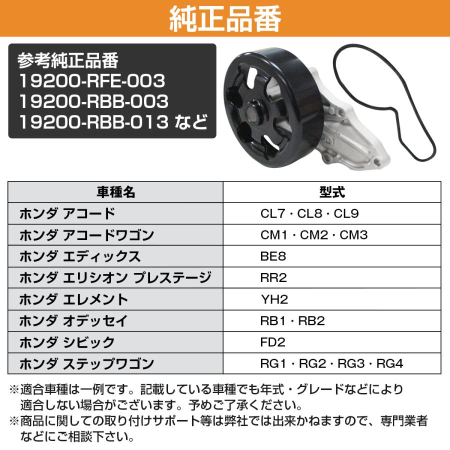 新品 ウォーターポンプ ガスケット付き ホンダ RN5 ストリーム 19200-RFE-003 19200-RTA-003 GWHO-50A ...