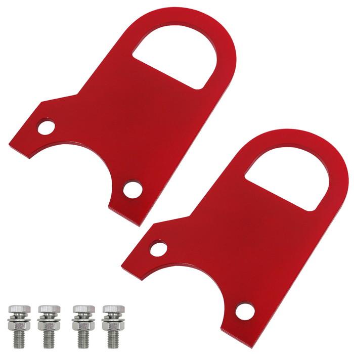 【送料無料】2枚 左右 set [フロント用 6mm 厚] ジムニー SJ30 JA71 JA11 JA12 JA22 牽引 フック 赤 レッド けん引 2個 ステー スズキ : バンディー ...