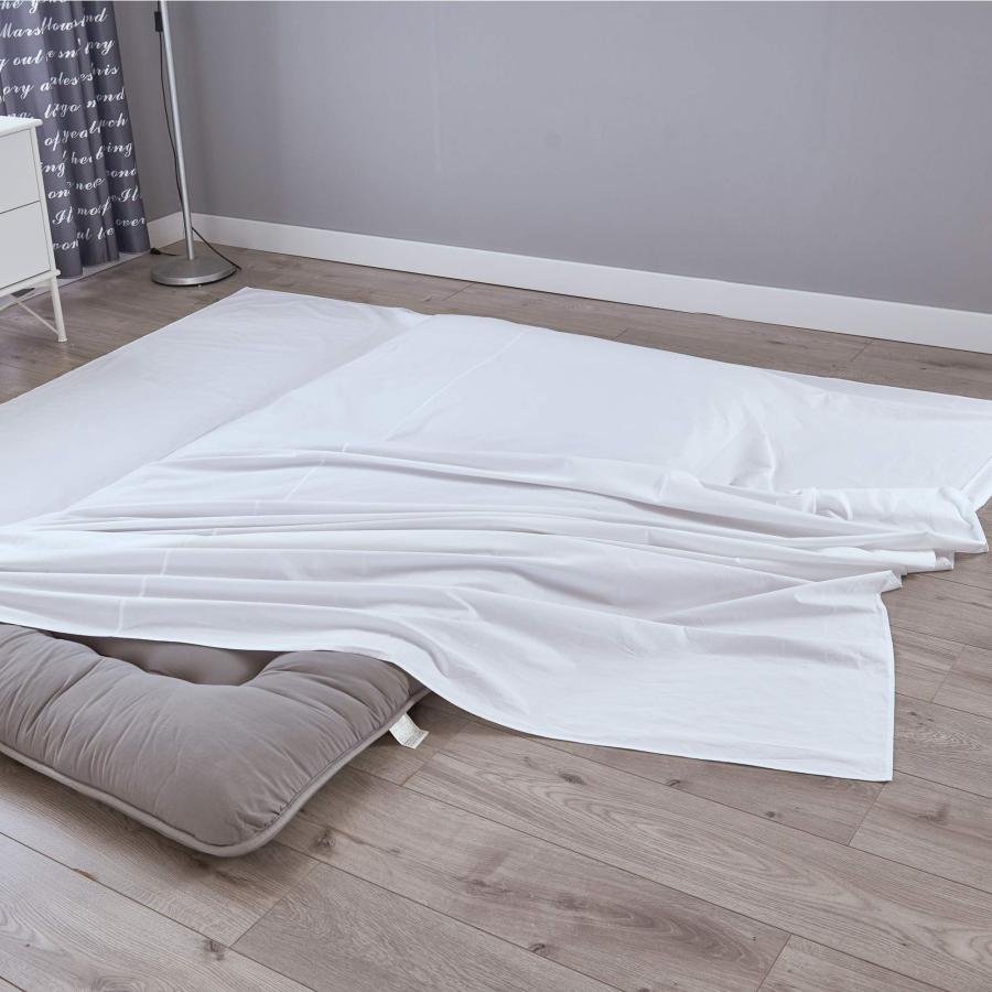 フラットシーツ キング290x240cm 綿100％ 敷きシーツ ベッドシーツ 200本ブロード マットレスカバー 防ダニ 抗菌 無地 ホワイト : 晩田商店2 - 通販 - Yahoo!ショッピング