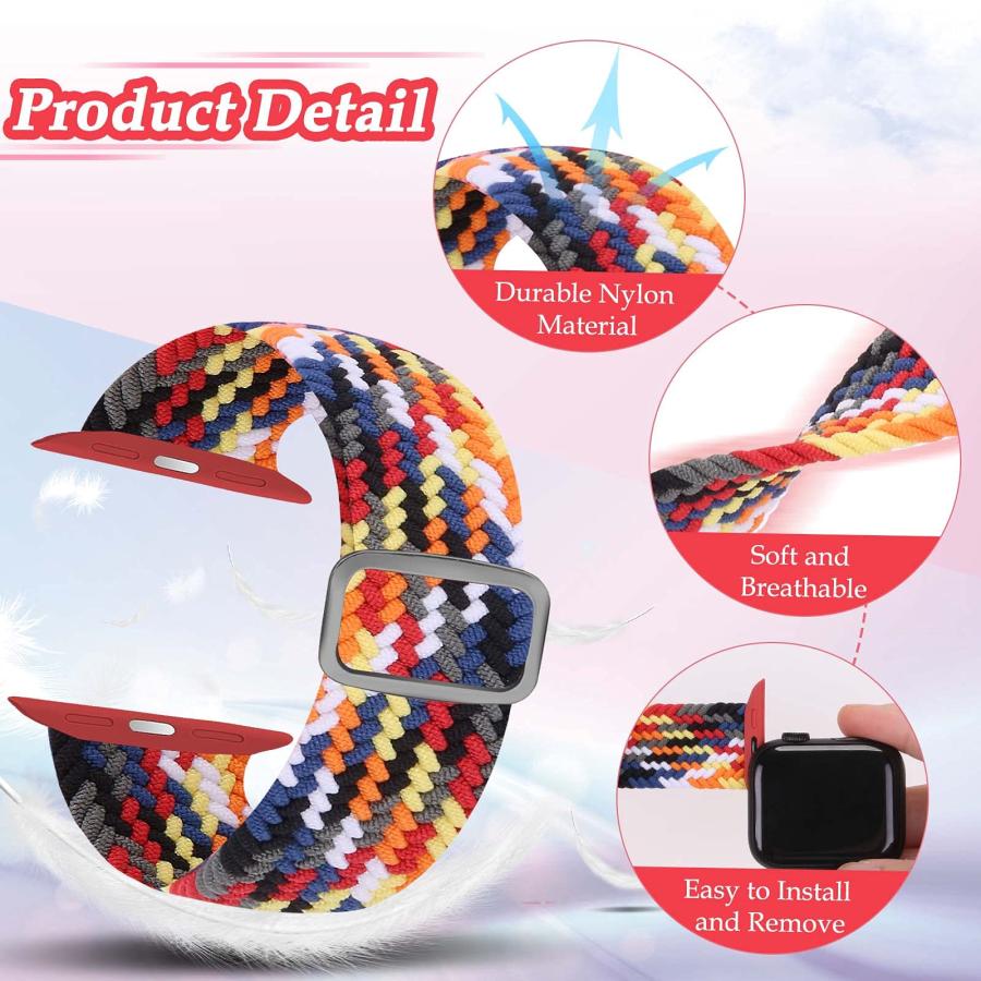 ブレイド ソロ ループ スポーツ バンド Apple Watch 38mm 40mm 41mm 42mm 44mm 45mmと互換性があり、調節可能な : 晩田商店2 - 通販 - Yahoo ...