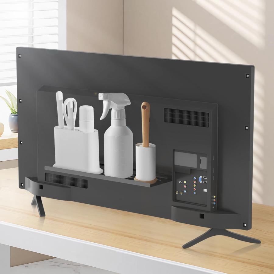 Suptek テレビ背面ラック テレビ裏ラック W42XD11.2XH2.8cm 録画用HDD・ケーブル収納 VESA75-400mm対応 ブラック(S : 晩田商店2 - 通販 ...