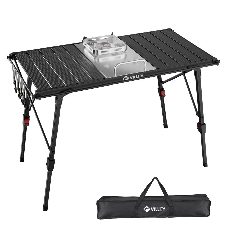 VILLEY アウトドアテーブル igt テーブル 88.5x44cm 高さ43〜64cm調節可能 吊り下げ用サイドレール付き アルミ材質 軽量化 持 : 晩田商店2 - 通販 - Yahoo ...