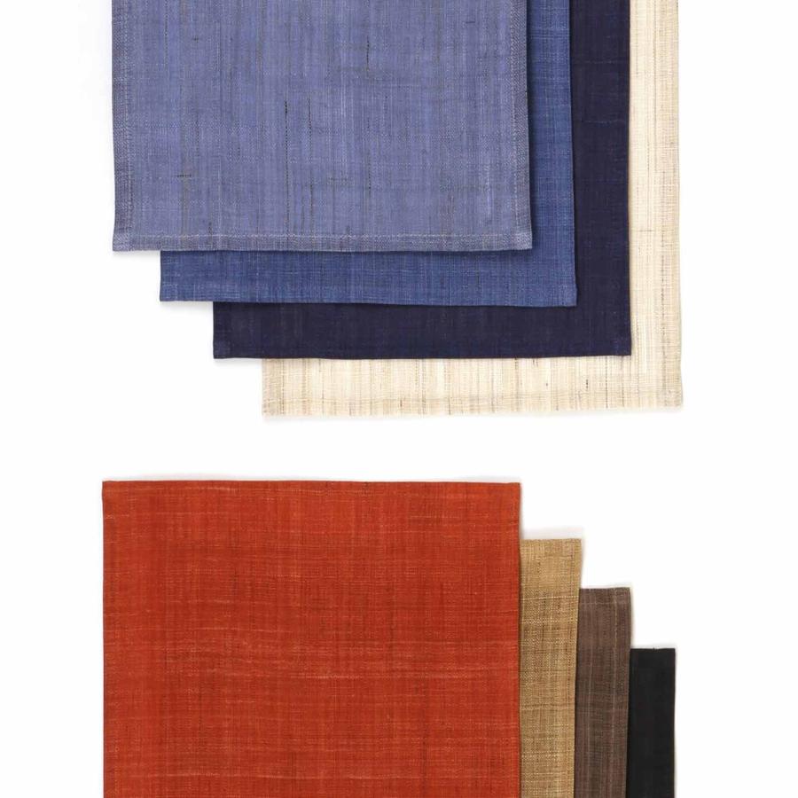 手織り 麻 ランチョンマット (小) 【メール便対応】 手紬ぎ むら糸 布 プレースマット 日本製 リネン 敷物 井上企画 幡 BAN ...