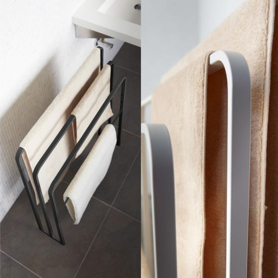 山崎実業 横から掛けられるバスタオルハンガー 3連 タワー tower バスタオルおしゃれ スリム 収納 便利 部屋干し ホワイト ブラック 4979 4980 : BaoBabTree ...